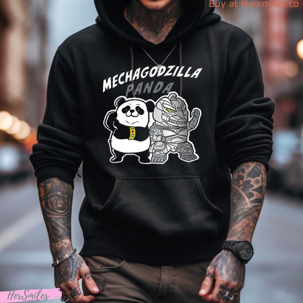 Panda X Mecha Godzilla X Jujutsu Kaisen Collab Shirt - Hersmiles