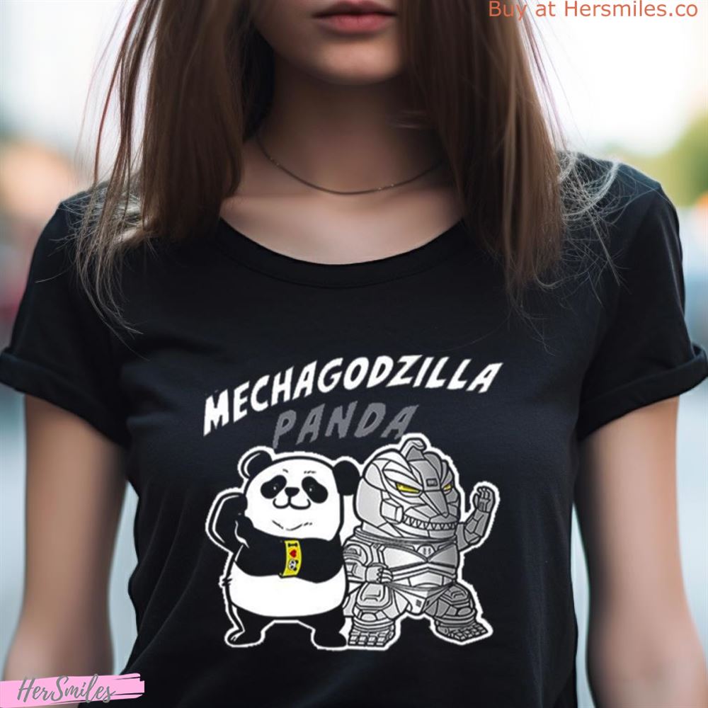 Panda X Mecha Godzilla X Jujutsu Kaisen Collab Shirt - Hersmiles